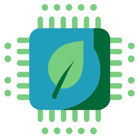 Premium Vector Green Technology Line Icon With Microchip Icon Colored
