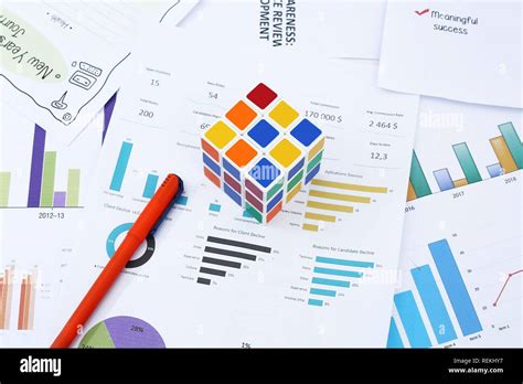 Portrait Of Fountain Pen And Rubik S Cube On The Financial Paper