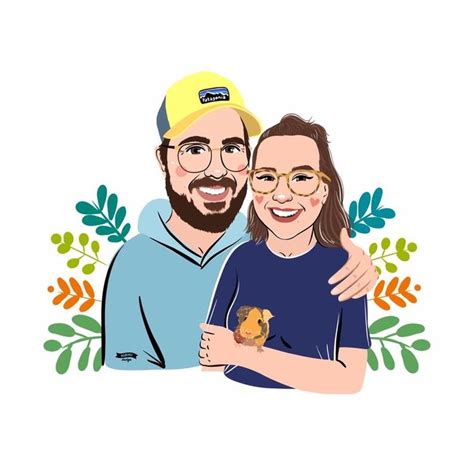 Cute Anniversary T For Couples Custom Couple Illustration Etsy