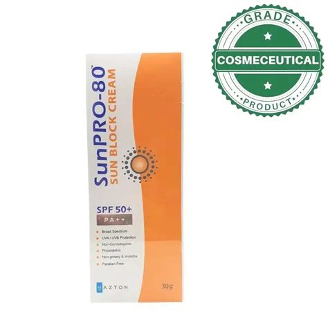 Sunpro 80 Spf 50 Pa Sun Block Cream 30g Dermapk