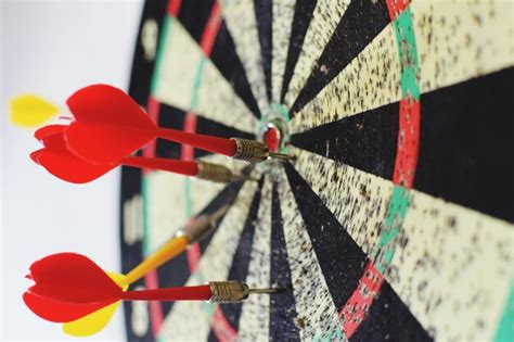 Premium Photo Close Up Of Red Dart Board