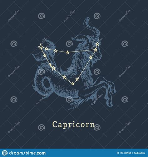Zodiac Constellations Astrology Signs Capricorn Graphic Illustration