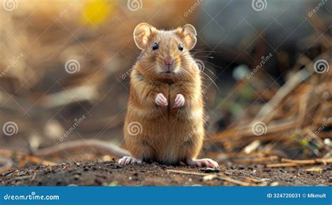 Brown Rat Standing Upright In Forest Stock Image Image Of Alert