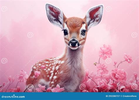 A Very Attractive Image Of Pink Deer Stock Illustration Illustration