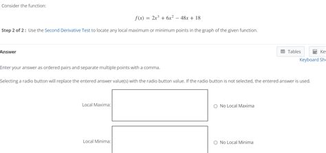 Consider The Function F X 2 X3 6 X2 48 X 18 StudyX