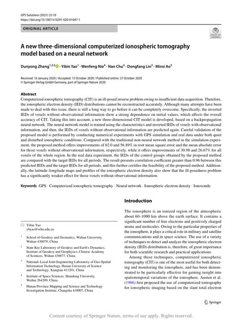 A New Three Dimensional Computerized Ionospheric Tomography Model Based On A Neural Network