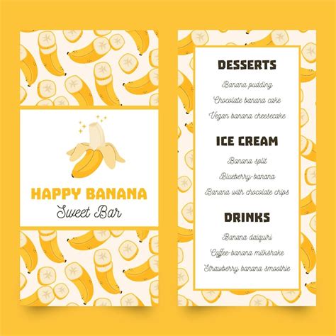 바나나 일러스트 팜플렛 디자인 벡터 Freepik에서 무료 고품질 벡터를 다운로드하세요 Freepik