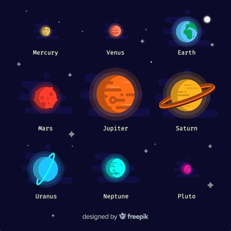 Free Vector Colorful Solar System Scheme With Flat Design