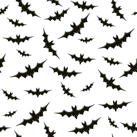 Premium Vector Seamless Pattern For Halloween With Black Flying Bats Illustration