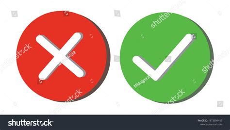 Cross Check Mark Icon Symbol Set Stock Vector Royalty Free 1973394455 Shutterstock
