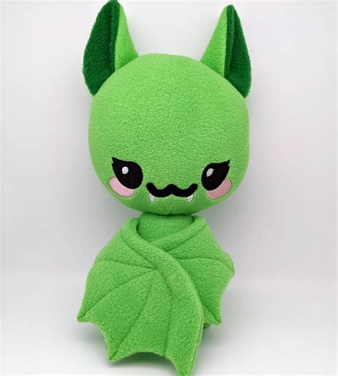 Bat Plushie Lime Green Plague Bat Plush Zombie Bat Stuffie Etsy