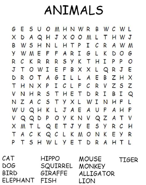 Printable Word Searches