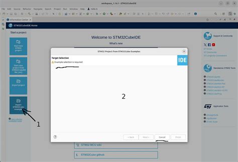 stm32cubeide failed to import examples on linux stmicroelectronics