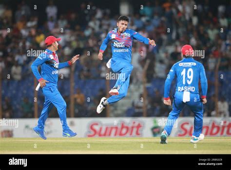 Afghanistan Bowler Mujeeb Ur Rahman Celebrates After Gets Nazmul Hasan