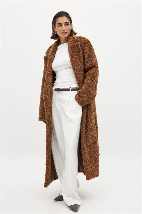 Long Teddy Coat Brown Na Kd