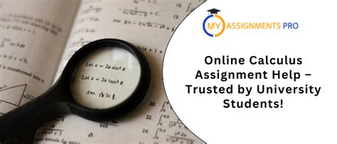 Top Calculus Assignment Help In Australia My Assignments Pro