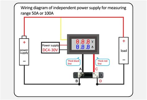 Dual Display Volt Ampere Meter Dc 100v 10a 50a 100a Voltmeter Ammeter Amsan Electronics