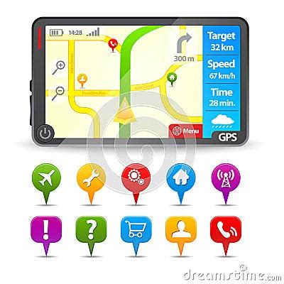 Generic GPS Navigation Device Stock Vector Illustration Of Drive Itinerary 24278907