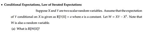 Solved Conditional Expectations Law Of Iterated