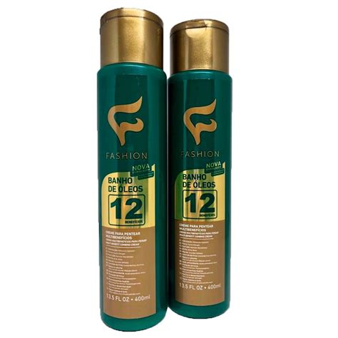 Kit 12 Creme De Pentear Cabelo Sem Enxague Leave In Banho De Oleos
