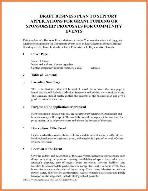 Proposal For Sponsorship Template