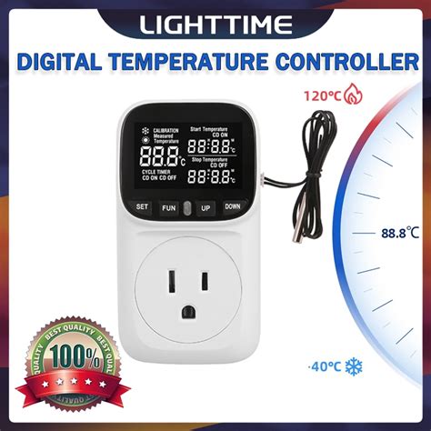 Eu Us Plug Digital Temperature Controller Socket Thermostat Lcd Display Preset Timer Switch