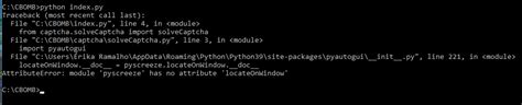 Attributeerror Module Pyscreeze Has No Attribute Locateonwindow