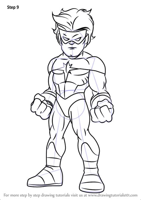 How To Draw Captain Marvel From The Super Hero Squad Show The Super