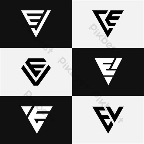 Letter Ev Or Ve Triangle Shape Initial Minimal Logo Set Png Images