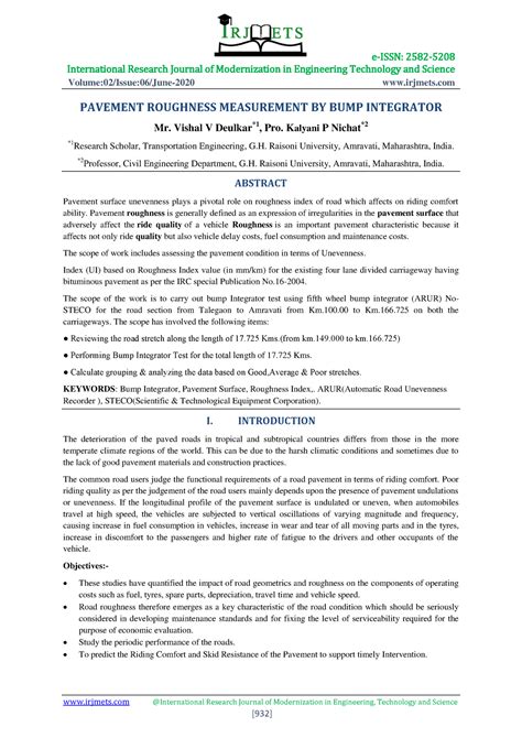 Bump Integrator Tests International Research Journal Of Modernization
