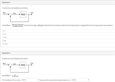 Solved Question Consider The Unity Feedback System Below Chegg