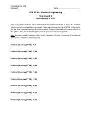 Electrical Engineering Homework Deriving Solutions For Course Hero