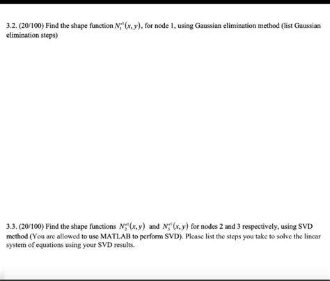 Xy For Node 1 Using Gaussian Elimination Method