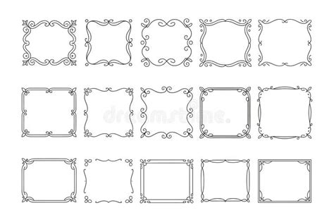 Set Of Vintage Decorative Frame Borders Collection Stock Vector