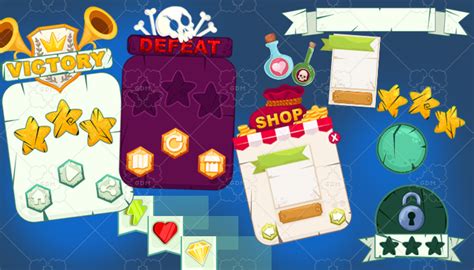 Cartoon Game UI Kit Casual Big Set GameDev Market