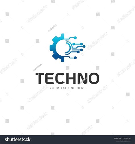 Technological Logo Design Vector Gradient Illustration Stock Vector