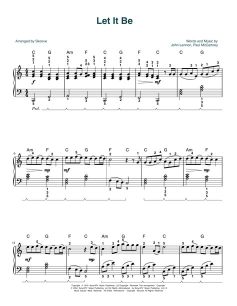 Let It Be Arr Skoove By The Beatles Sheet Music For Piano Solo At