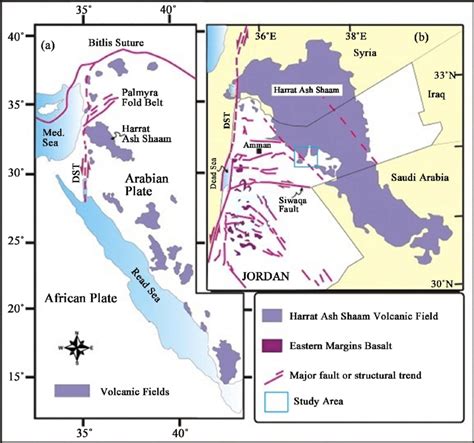Distribution Of Intraplate Volcanic Fields Of The Arabian Plate And