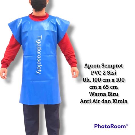 Jual Apron Semprot Ponco Pvc 2 Sisi Anti Air Dan Anti Kimia 100cm X