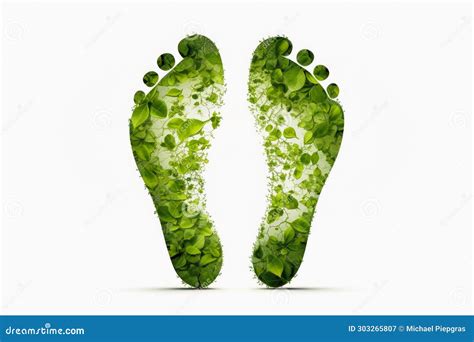 Green Energy Concept Using A Human Footprint Stock Illustration