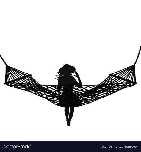 Woman Relaxing In A Hammock Royalty Free Vector Image