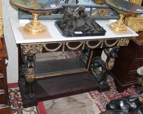 French Empire Sphinx Console Table Mirrored Tables