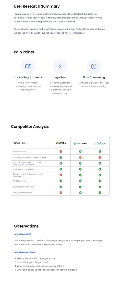 Legal Document Comparison Web App UX Case Study On Behance