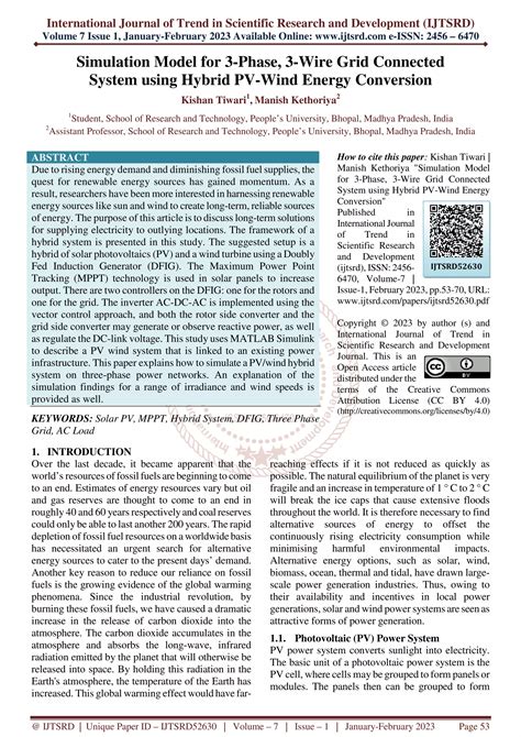 Simulation Model For 3 Phase 3 Wire Grid Connected System Using Hybrid Pv Wind Energy