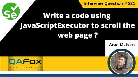 Write A Code Using Javascriptexecutor To Scroll The Web Page Selenium