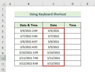 How To Separate Date And Time In Excel Split Date Time Cell Value