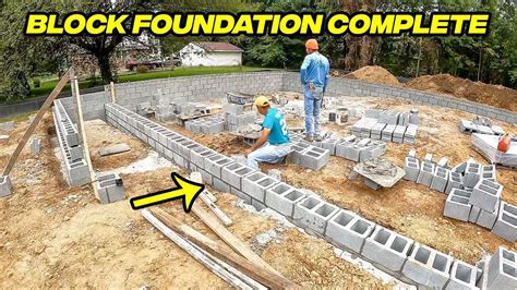 Laying Cinder Block House Construction
