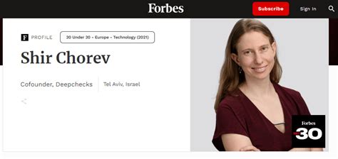 Shir Chorev Featured In Forbes Europes Under30 Grove Ventures