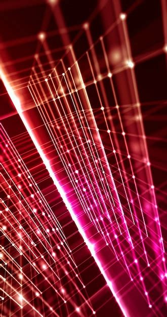 Premium Photo Grip Connection Dots N Red Gradient Background For Data
