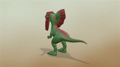 Dilophosaurus Adult Dinosaur Character 3d Turbosquid 2195150